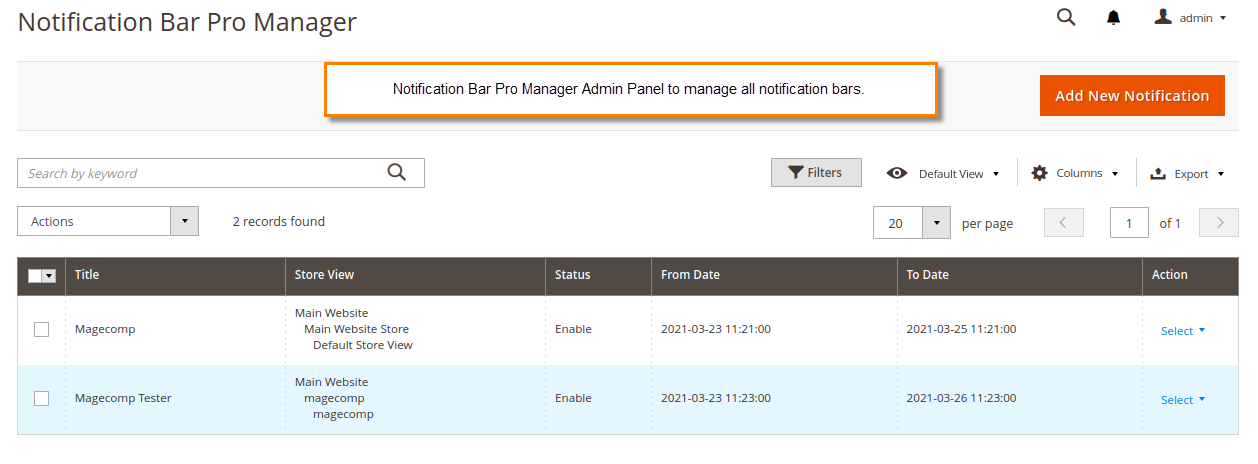 Magento 2 Notification Bar Pro by MageComp by themagecomp | CodeCanyon